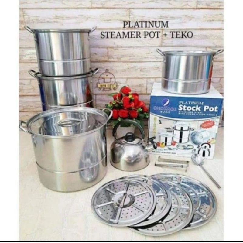 Jual Panci Stock pot • Dandang Stock Pot • Panci Steamer Set | Shopee ...