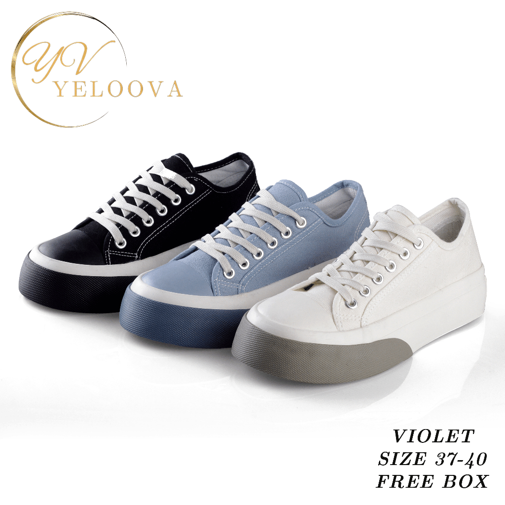 Jual YELOOVA Sepatu Kanvas Wanita Taeyong Canvas Shoes Korea FREE BOX ...