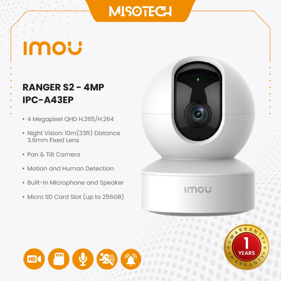 Jual Babycam Wifi CCTV Imou Ranger S2 IPC-A43EP 4MP IP Two-way Audio ...