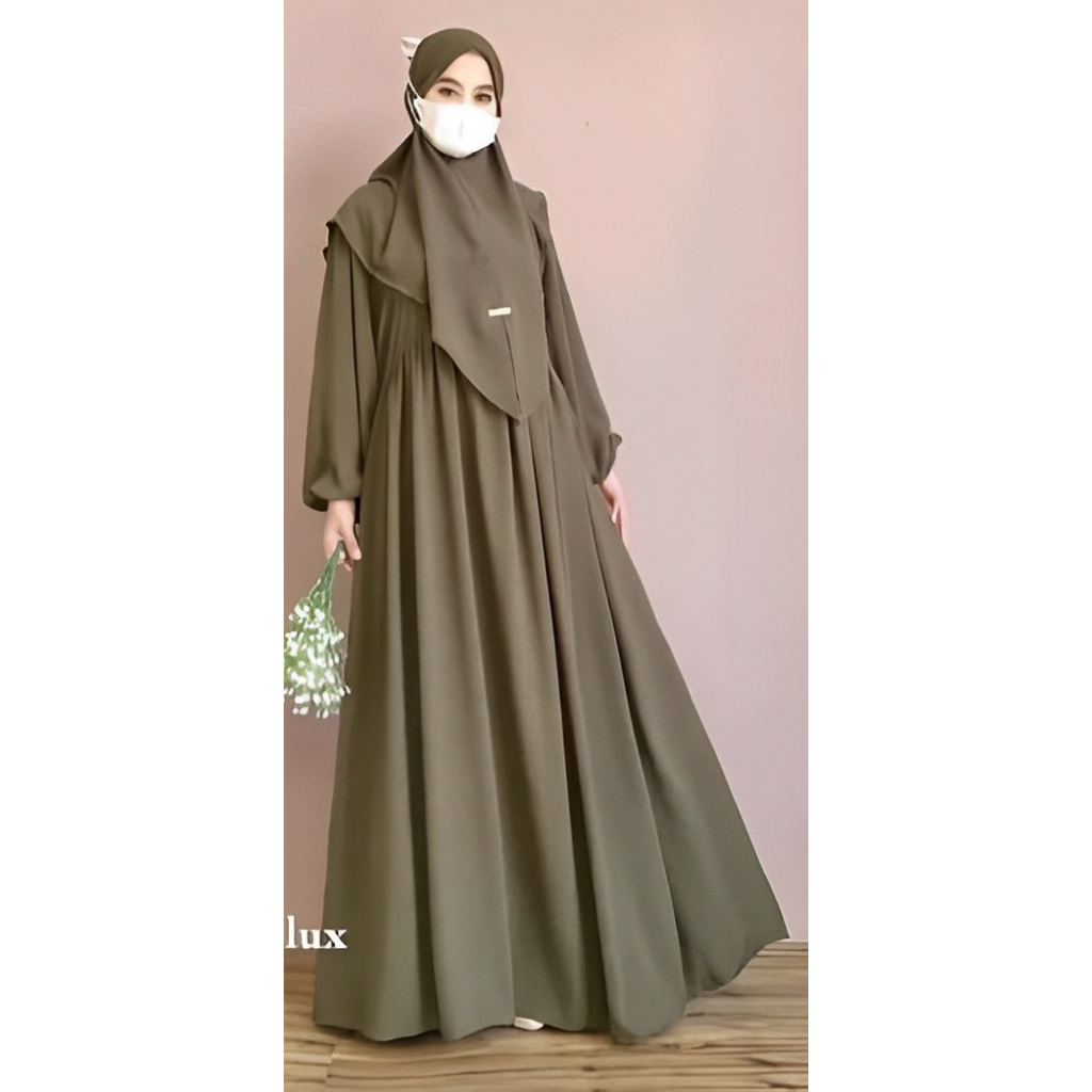 Jual Setelan Al Zirah Syari Khimar / Gamis Syari CRINKLE AIRFLOW / Baju Gamis Plus Khimar Size M ...