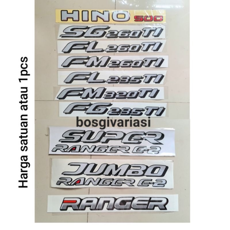 Jual Stiker hino 500 super Ranger Lohan / stiker truk Hino 500 Lohan ...