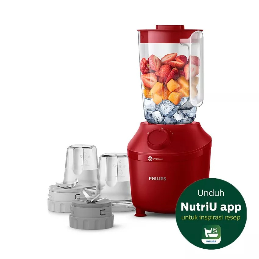 Jual PHILIPS Blender HR2042/33 Plastik 1L Series 3000 - Merah Red ...
