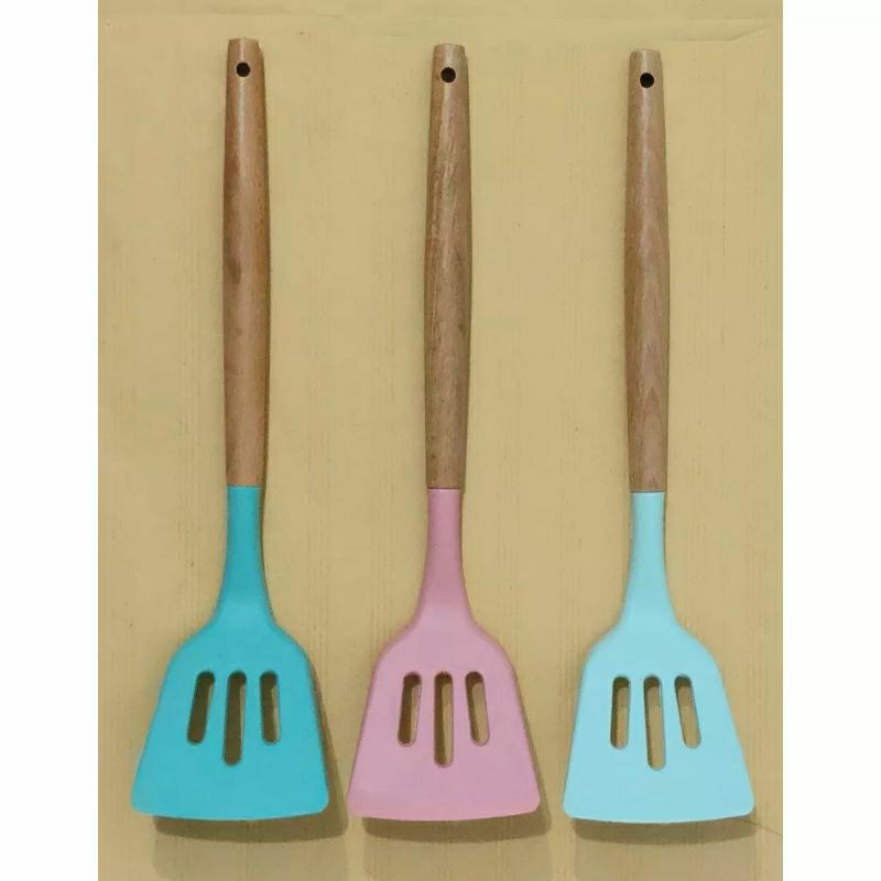 Jual Sutil lubang silicon/sodet dapur/spatula silicong gagang besar ...