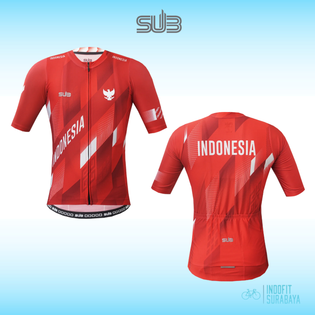 Jual SubJersey Indonesia Red New 2023 Short Sleeve Unisex Sub Jersey Merah Gowes Sepeda | Shopee ...