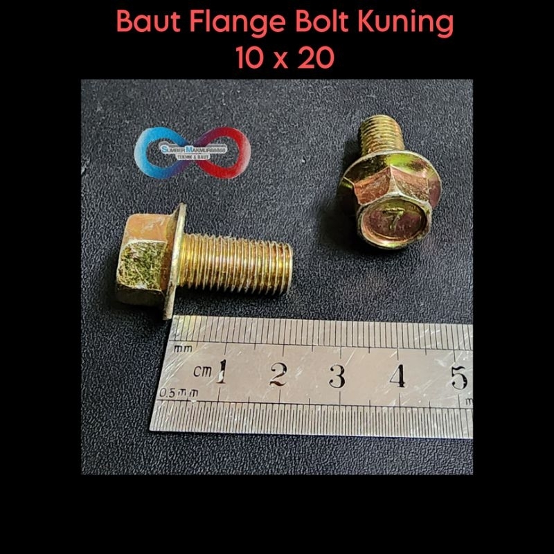 Jual baut flange kuning / baut topi 10×20 | Shopee Indonesia