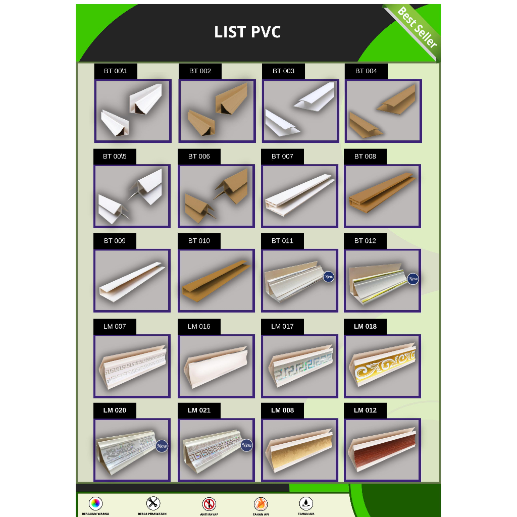 Jual List PVC / List siku List dinding List sambung | Shopee Indonesia