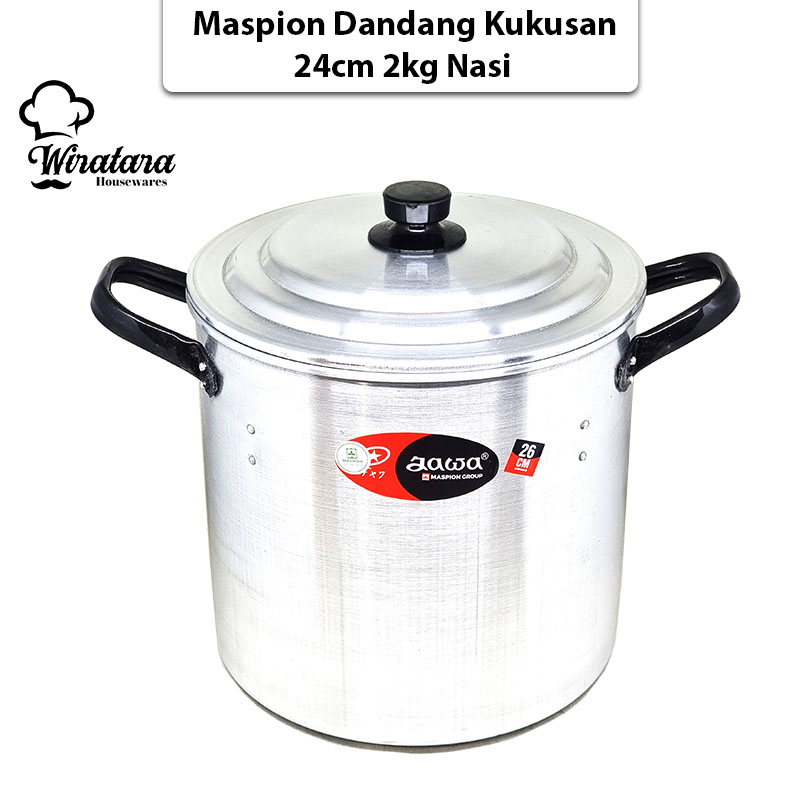 Jual Maspion Panci Dandang Nasi Tinggi + Tutup Aluminium 22-24-26-28cm ...