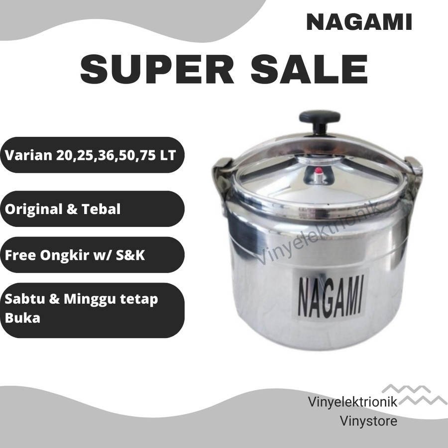 Jual Nagami Panci Presto Besar 20-25-36-50-75-100 Liter Pressure Cooker ...