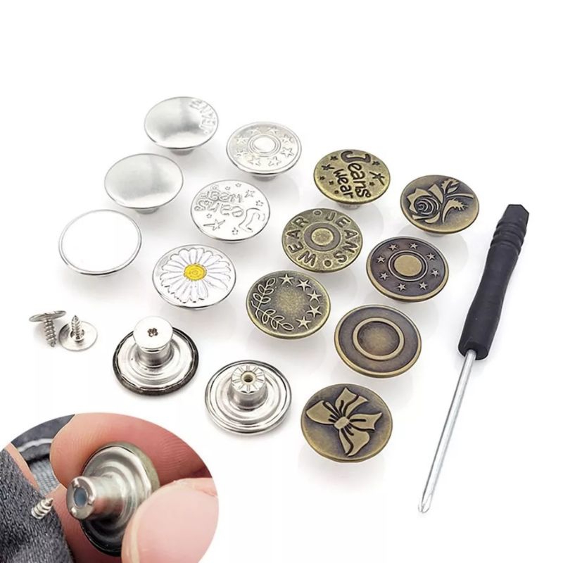 Jual Kancing Jeans Logam Tusuk Simple Adjustable Kancing Celana Jeans ...