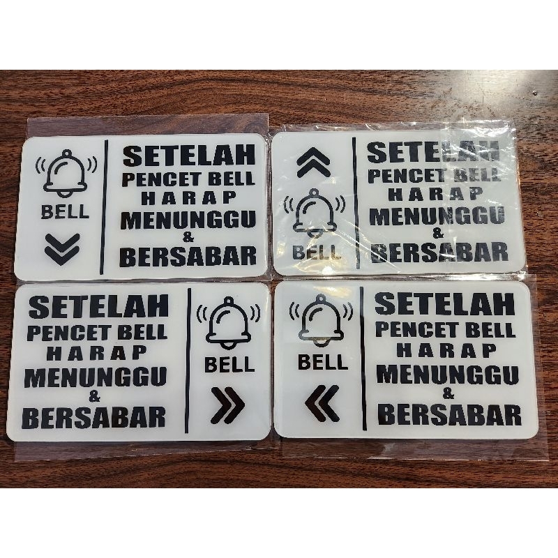 Jual Sign board bell/sign board akrilik/setelah pencet bell harap ...