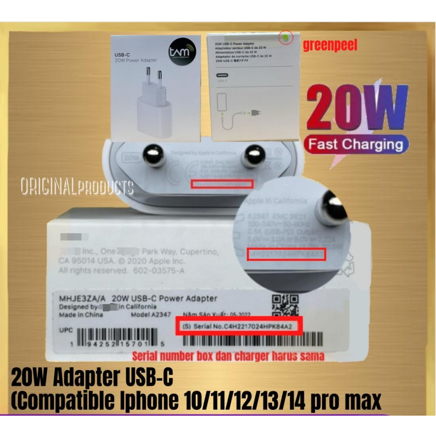 Jual ORIGINAL CHARGER 20W IPH 11 12 13 14 PRO MAX ADAPTER 20WATT MINI X 12 PRO MAX IPAD APPLE 20 ...