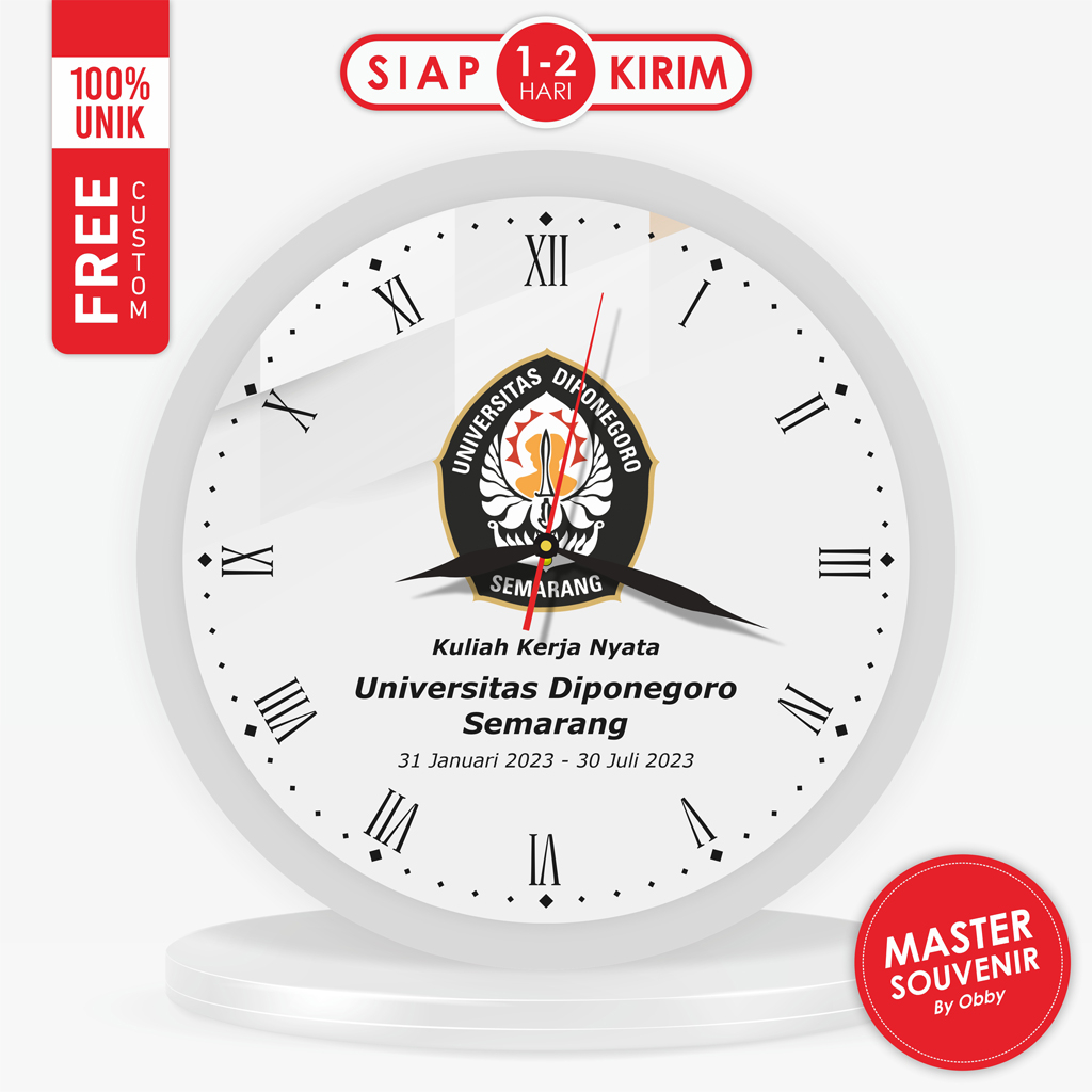 Jual Jam Meja Custom | Free Desain Request Logo | Shopee Indonesia