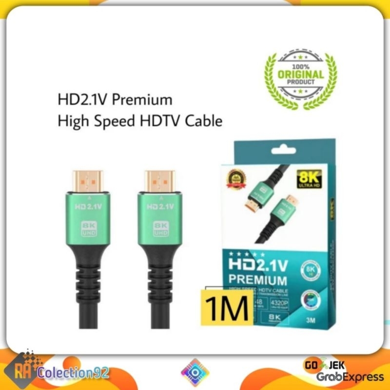 Jual Kabel HDMI 8k HD2.1V Premium Ultra HD High Speed Cable 1M | Shopee ...