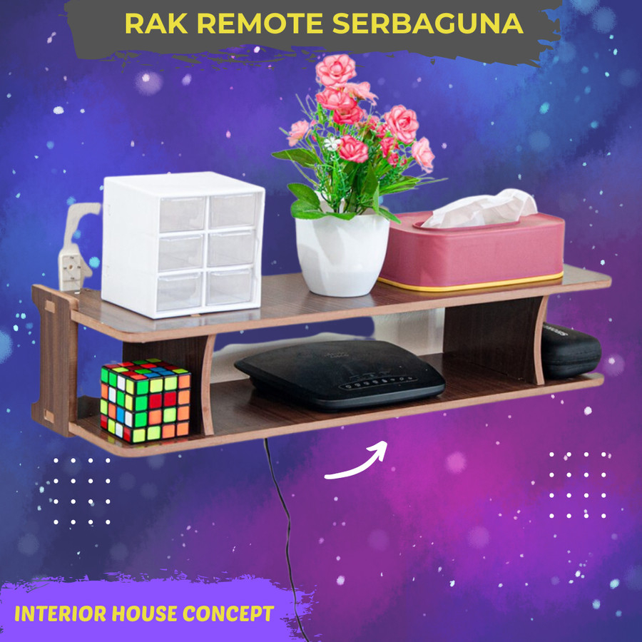 Jual Tempat Remote Dinding Tempel Rak TV STB Modem Router Dinding ...