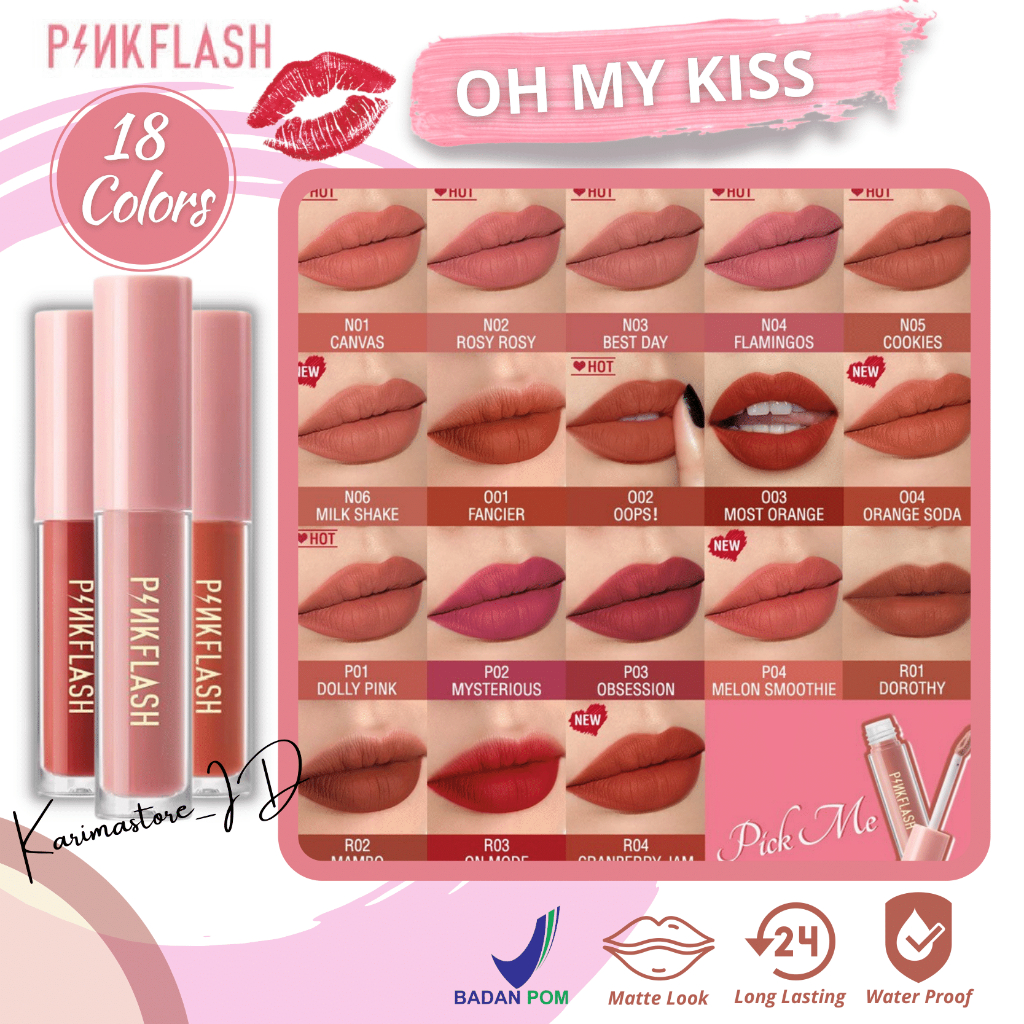 Jual Pinkflash L01 Lasting Matte Lipcream / Lipstik BPOM | Shopee Indonesia