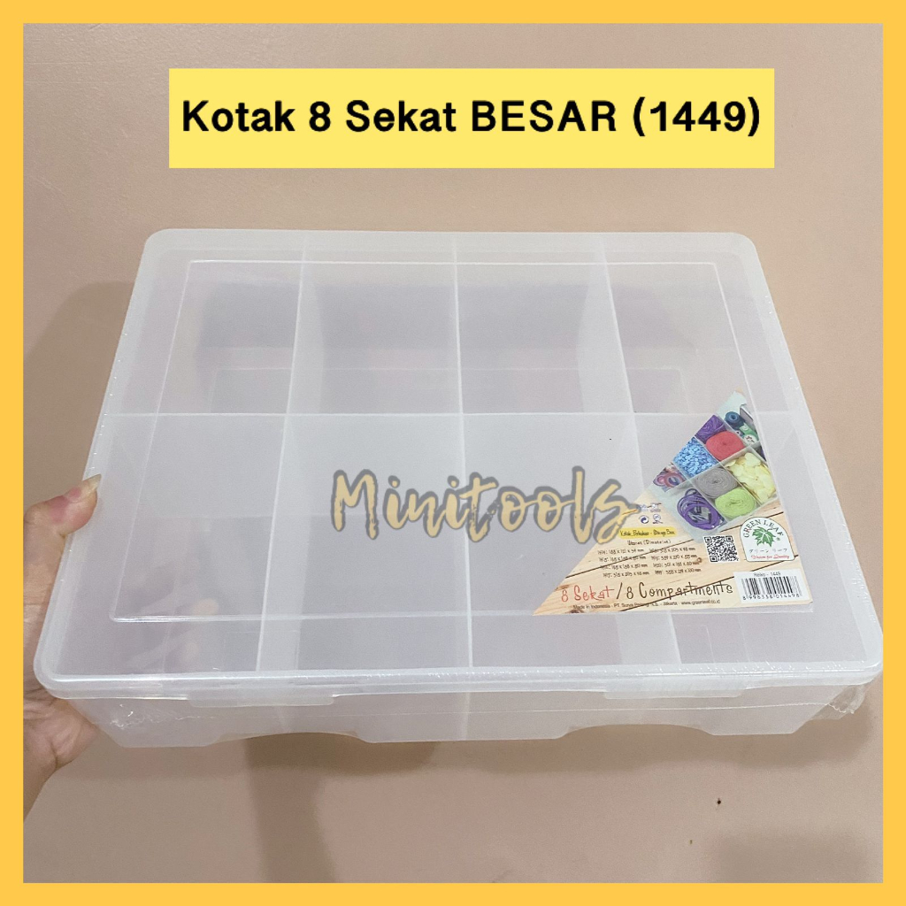 Jual Kotak Plastik 8 Sekat BESAR / Kotak Perkakas 8 Sekat / Wadah ...
