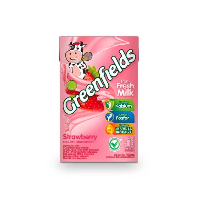 Jual Greenfields Strawberry Milk 105ml Susu UHT stroberi susu segar | Shopee Indonesia