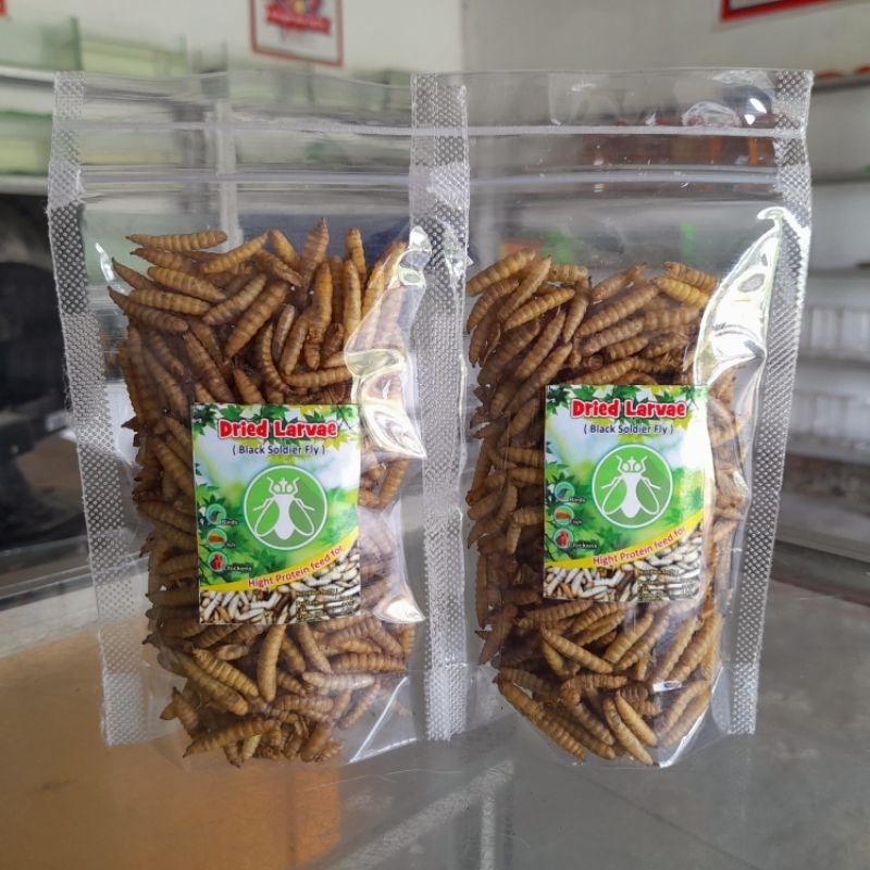 Jual Magot Kering 30 gr Makanan Ikan Hias Predator dan Unggas Dry ...