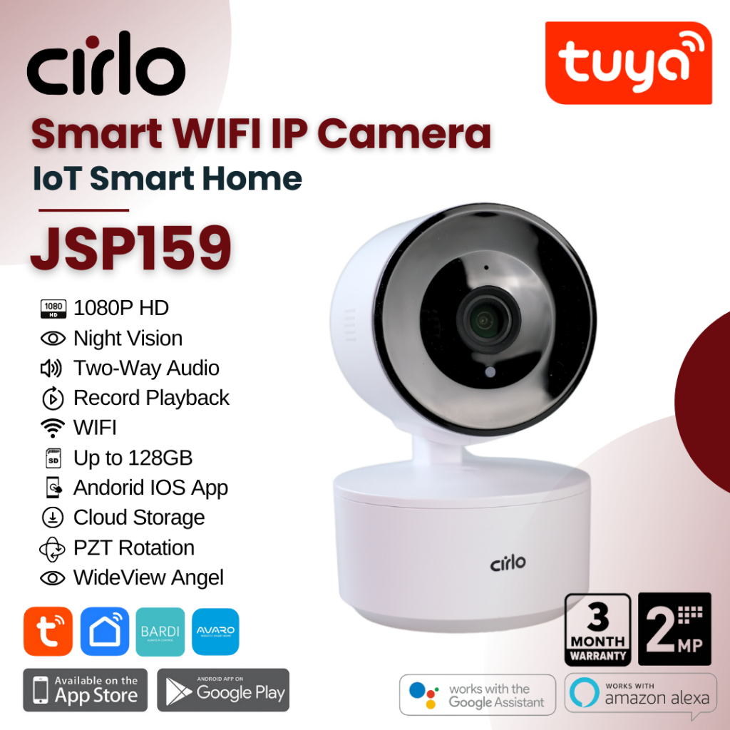 Jual TUYA Smart IP Camera WIFI 1080P-2.0MP - JSP159 [Tuya SmartLife ...