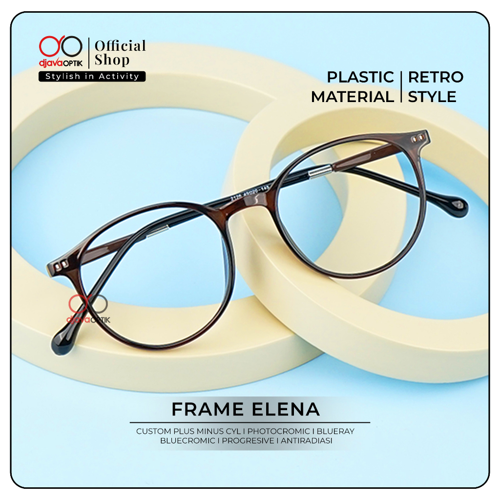 Jual DJAVA OPTIK - Frame Elena - Kacamata Minus Photocromic Wanita Korea Plastik Lentur | Shopee ...