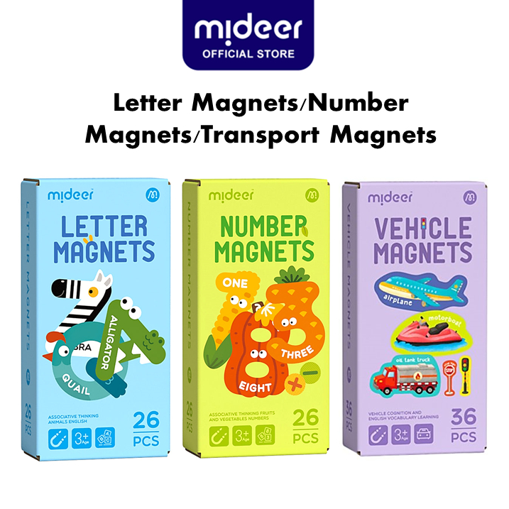 Jual Mideer Letter Magnets / Number Magnets / Transportation Magnets ...
