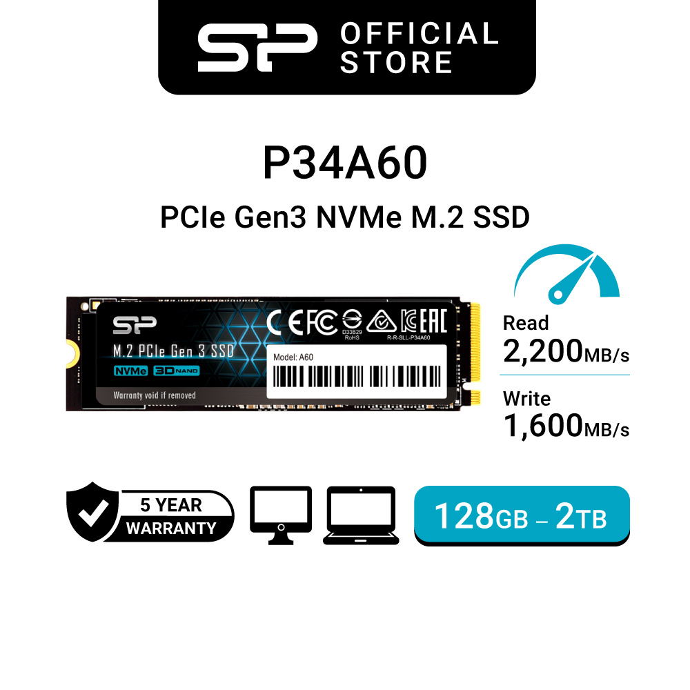 Jual Silicon Power A60 SSD 1TB 2TB M.2 2280 PCIe Gen3x4 NVMe1.3 ...
