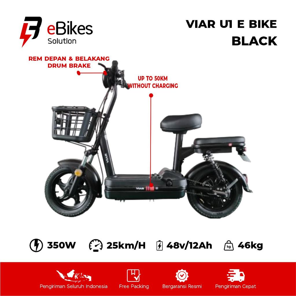 Jual Sepeda Listrik VIAR U1 Bike Garansi Resmi | Shopee Indonesia