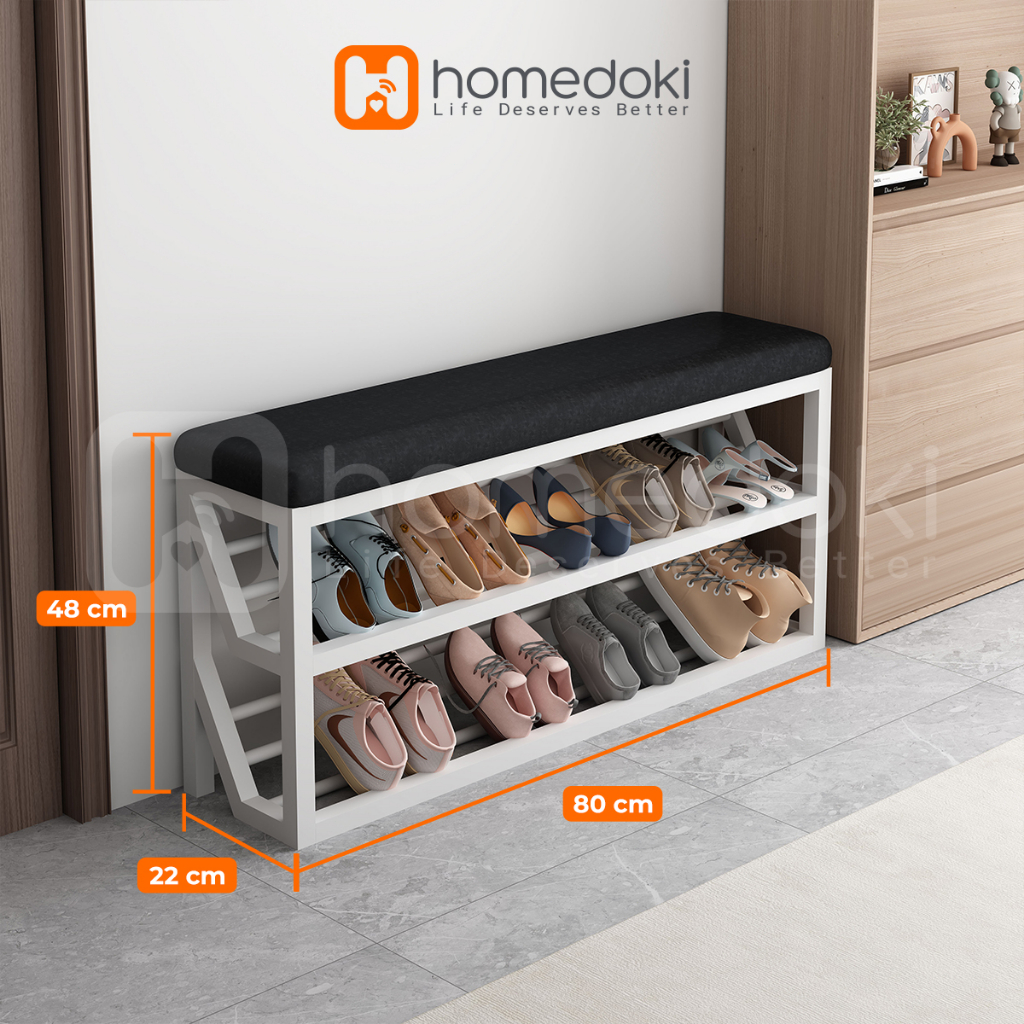 Jual Homedoki Rak Sepatu Kursi/Tempat Sepatu/Rak Sepatu Susun Tertutup ...