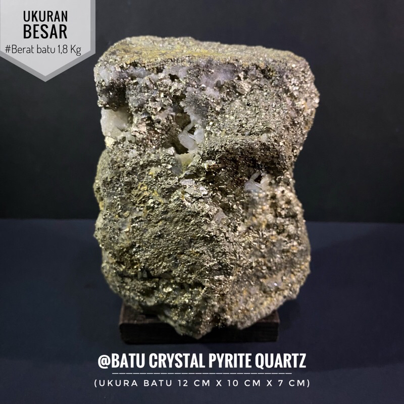 Jual Bongkahan Crystal Pyrite Quartz L16 atau Batu Kristal Pyrite Alam ...