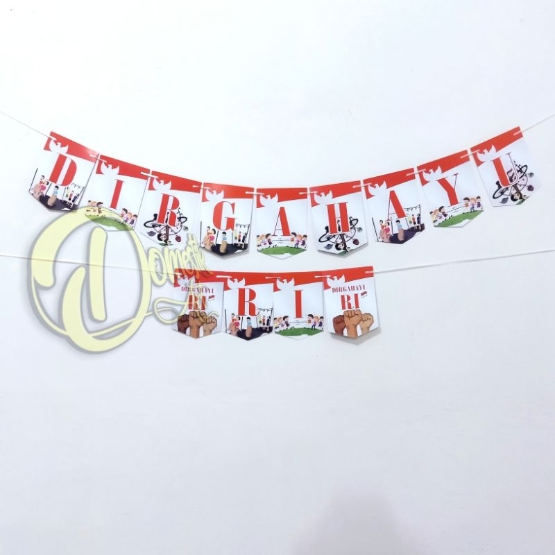 Jual Banner DIRGAHAYU RI / bunting flag HUT RI / banner lomba ...