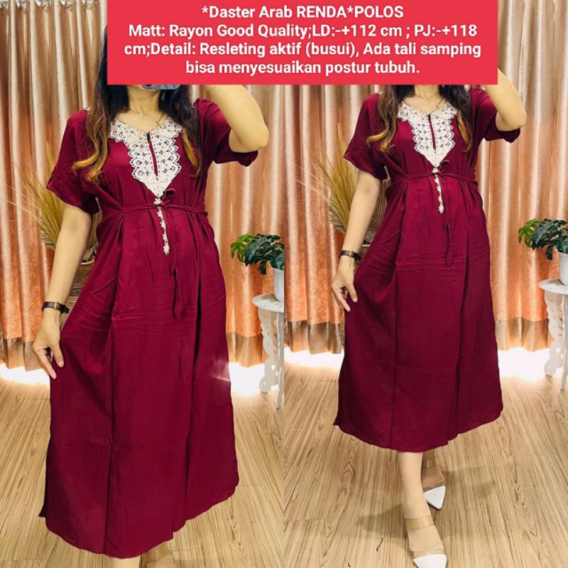 Jual Daster Arab Renda Mewah Polos / Daster Arab Motif / Daster Arab ...