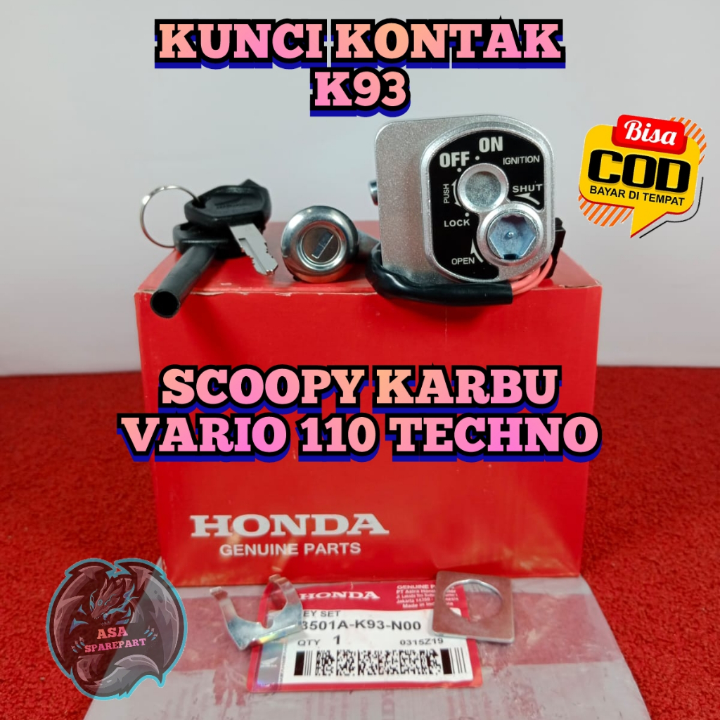 Jual Kunci Kontak + Kunci jok K93 Asli Original motor Honda Scoopy ...
