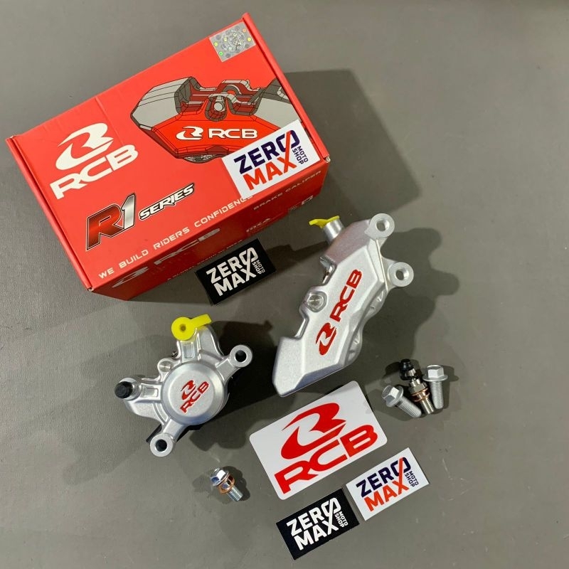 Jual Paket Kaliper Rem R1 4 Piston R55 2 Piston RCB Racing Boy Silver Original | Shopee Indonesia