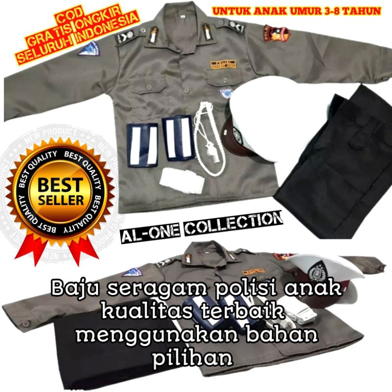 Jual Baju Seragam Polisi Anak TK Laki Laki perempuan Pocil Polwan ...
