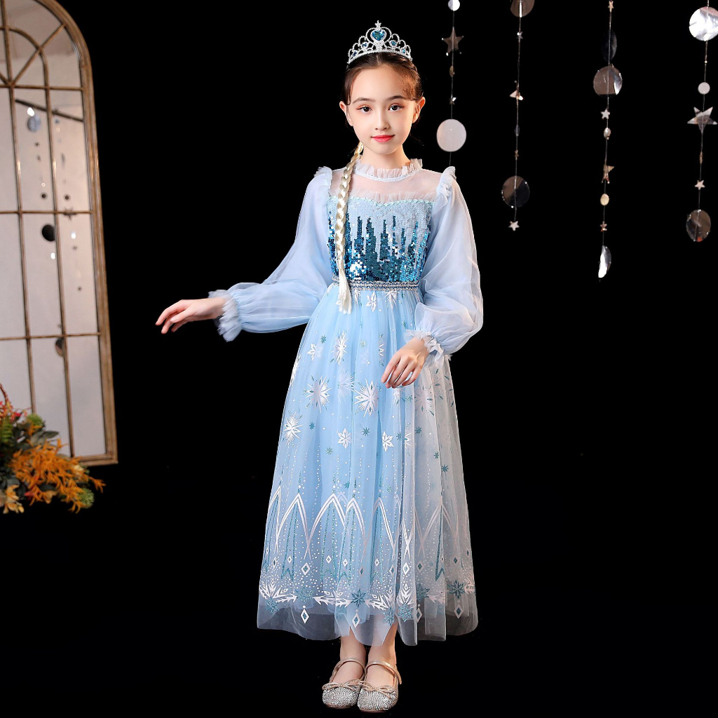 Jual Dress Anak Elsa Star Payet/Dress Saja Tanpa Bando | Shopee Indonesia