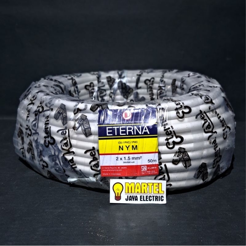 Jual Kabel listrik Nym 2x1,5mm ETERNA / kabel engkel [ ecer per 1 meter ] | Shopee Indonesia