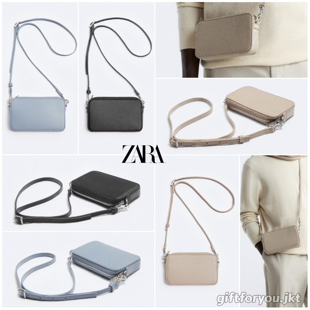 Jual Tas Selempang Pria Zara Embossed Mini Crossbody Bag Original ...