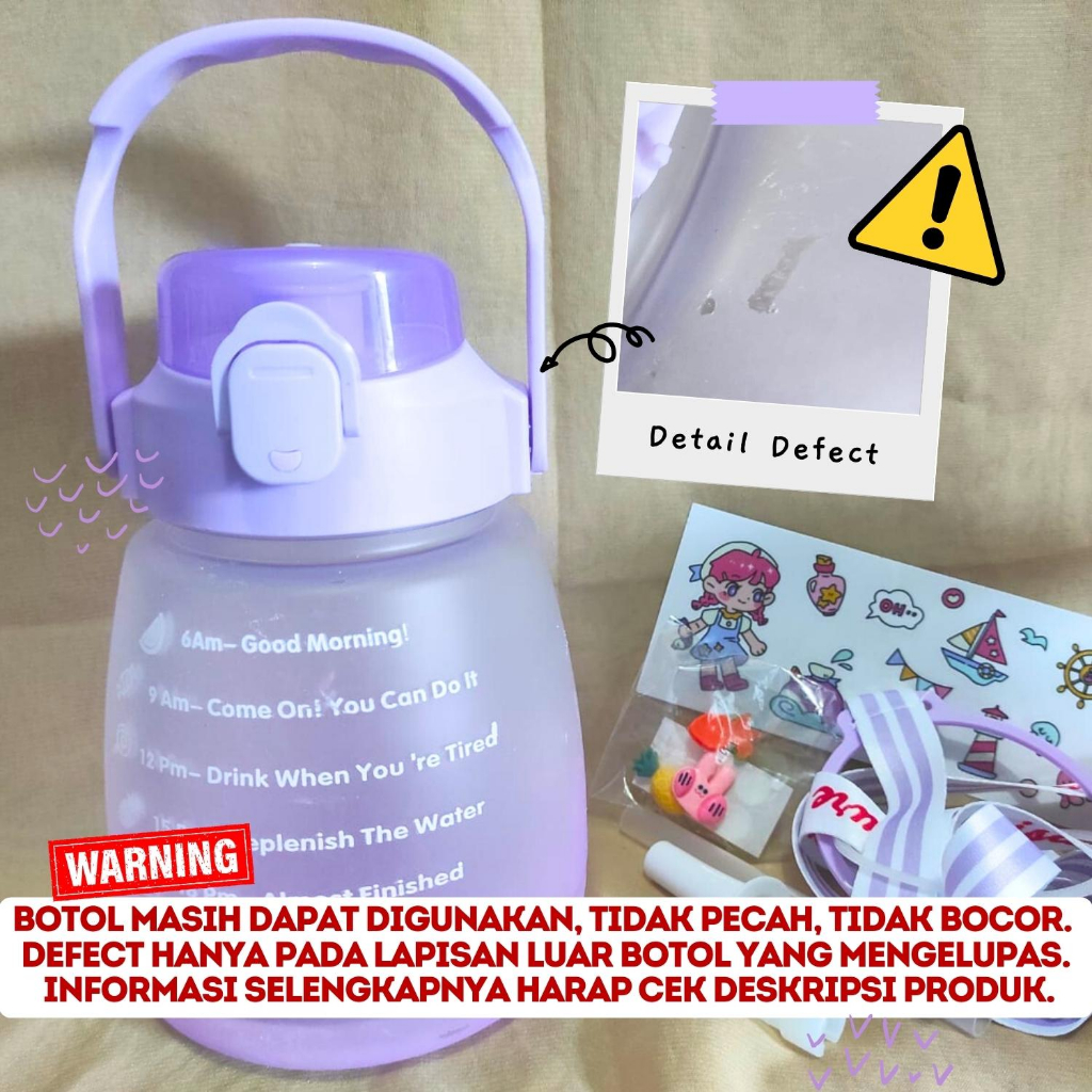 Jual COD BOTOL MINUM 1300ML (1.3L), 1000ML (1L), 2000ML (2L) REUSABLE ...