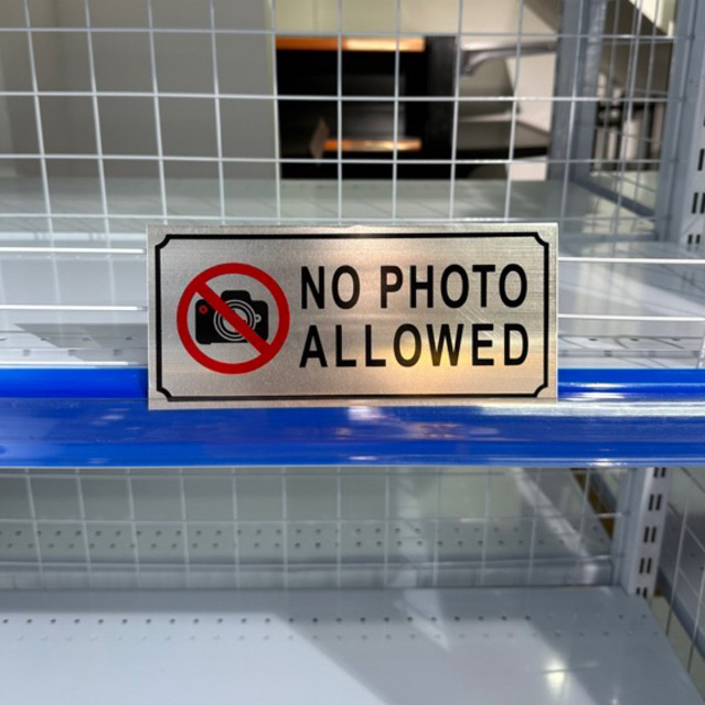Jual Sign Plat Stainless No Photo Allowed | Shopee Indonesia