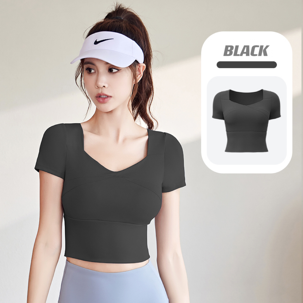 Jual OXY Yoga Short Sleeve Crop Top / Lengan Pendek Untuk Yoga Wanita ...