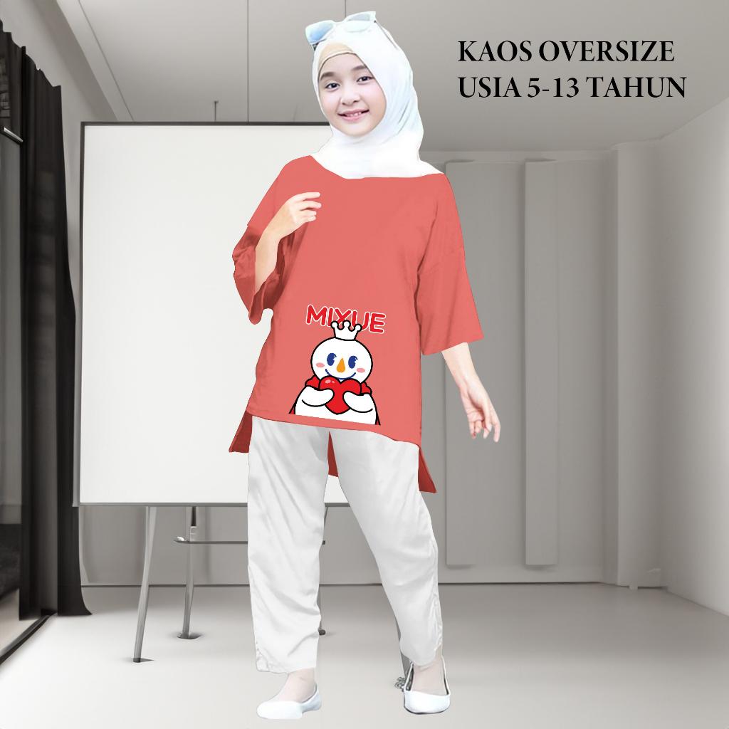 Jual Kaos oversize anak perempuan Mixue Font Dw Usia 6-13 THN Sablon ...