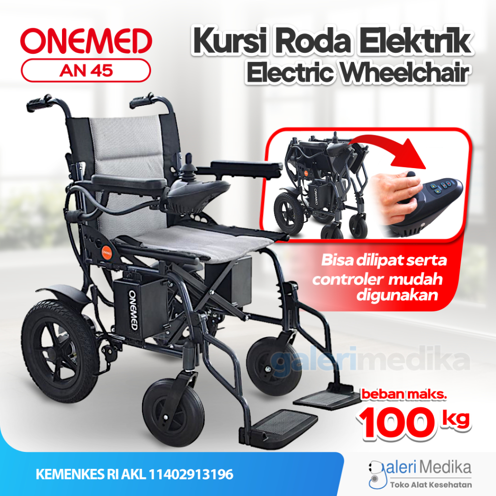 Jual Kursi Roda Travel Elektrik Onemed AN 45 / Kursi Roda Elektrik Bisa ...