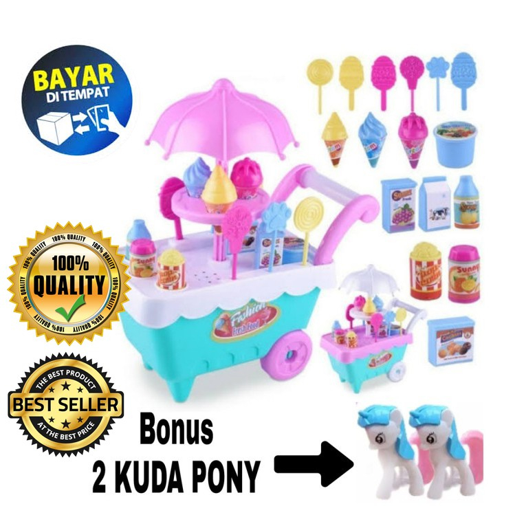 Jual Mainan Anak Gerobak Es Krim Mini FI 503 - Ice Cream Stroller Murah | Shopee Indonesia