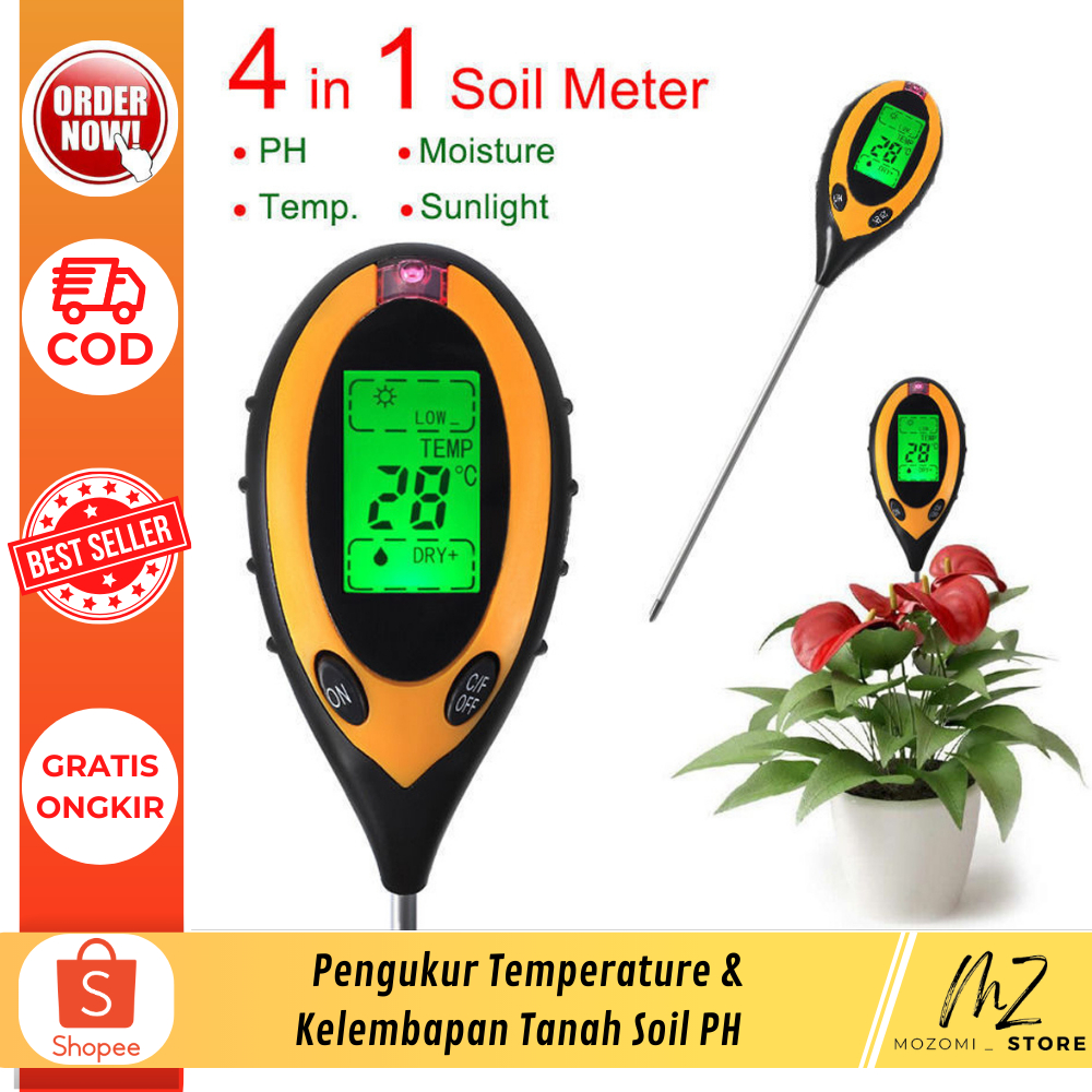Jual Pengukur Temperature & Kelembapan Tanah Soil PH | Shopee Indonesia