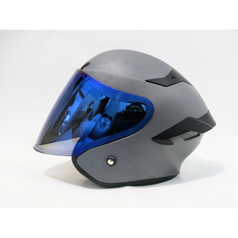 Jual PAKET GANTENG HELM ARL TT COURSE GREY DOFF GORILLA KACA BIRU ...