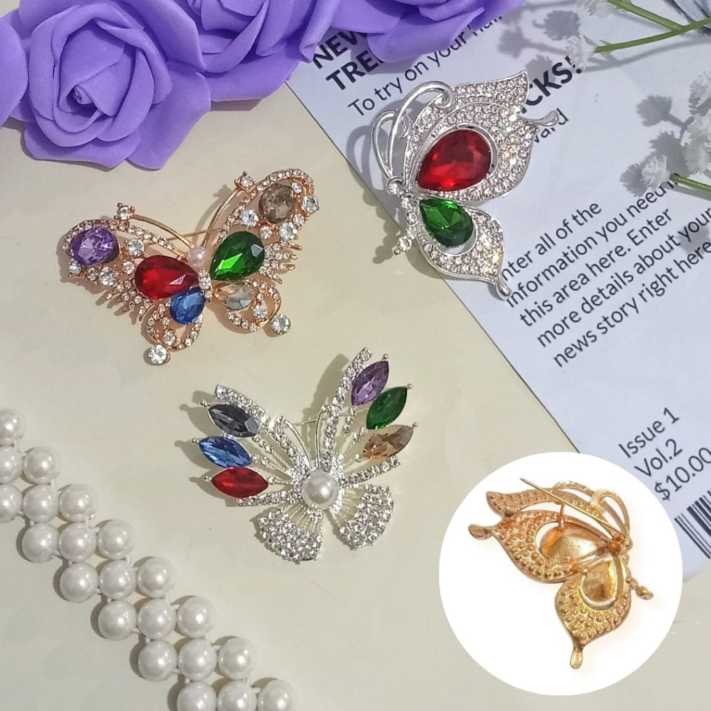 Jual Bross dada terbaru/Bros kaca model kupu-kupu/Bros hijab/Bros ...