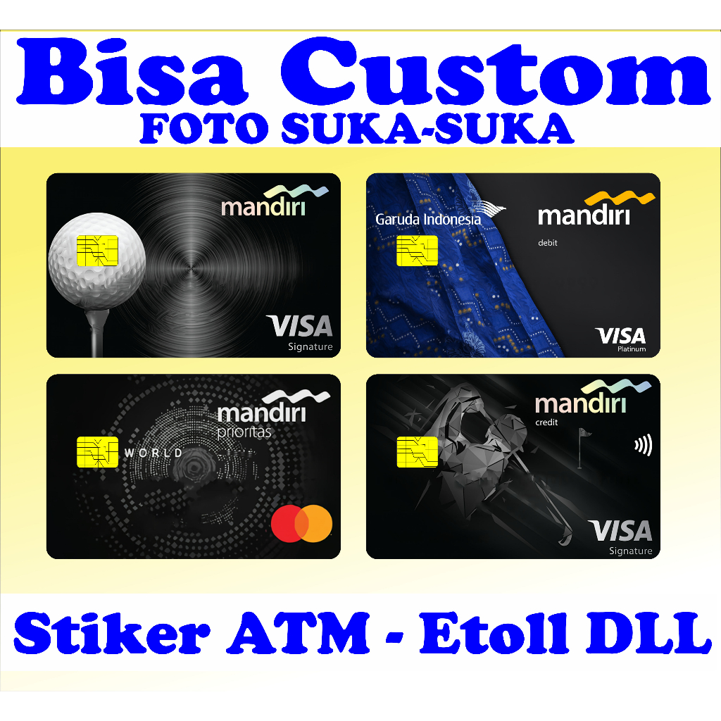 Jual Stiker sticker Skin Kartu Atm Black card Mandiri e-money etoll ...