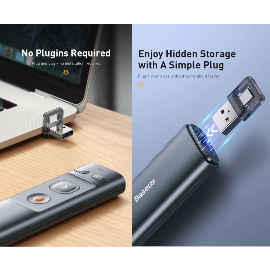 Jual Baseus Wireless Laser Pointer Presentation Pen Remote Presentasi Merah | Shopee Indonesia