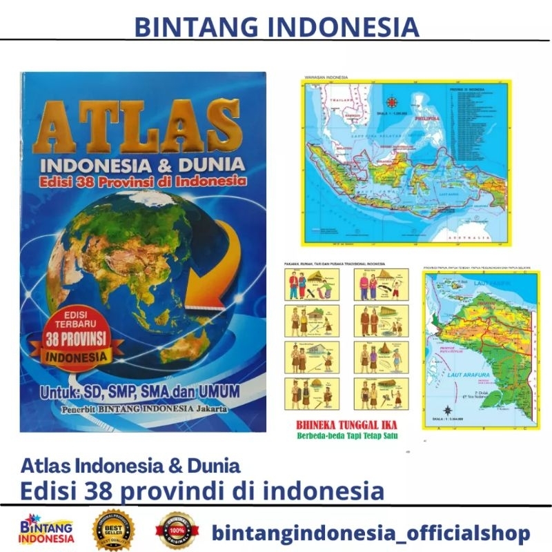 Jual Buku ATLAS Indonesia dan Dunia Edisi38 Provinsi di indonesia Untuk ...