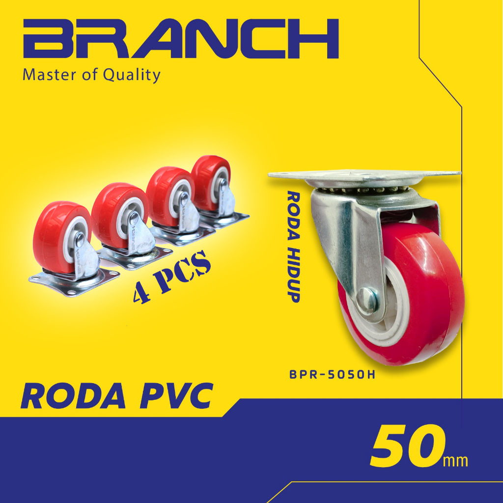 Jual RODA HIDUP 2" Isi 4 pcs / Roda PVC BRANCH 2" Roda Etalase Roda ...